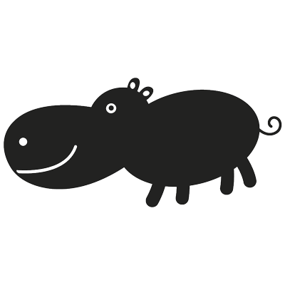 Flodhest 001 Wallsticker | Børneværelset