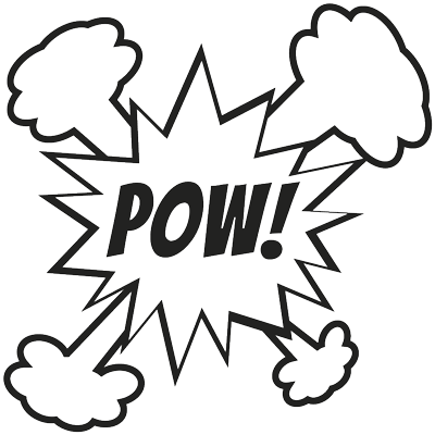 Superhero Blank Pow Bubble Sketch Coloring Page