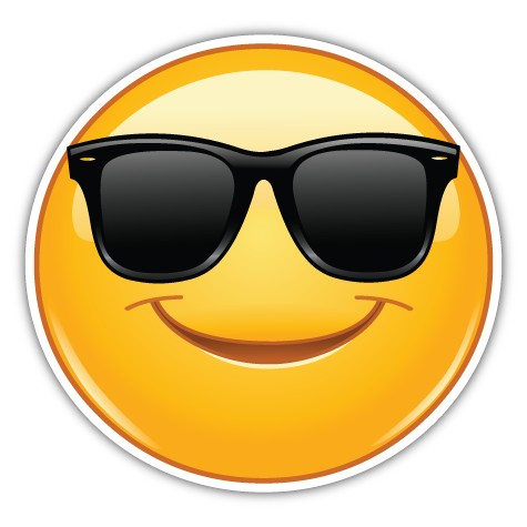 Smiley - Med solbriller - Sticker | Smileys
