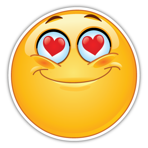 Forelsket Emoji Big Heart Eyes | Køb Emojien I Træ Her | Spring