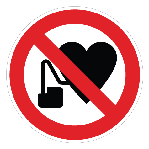 Pacemaker Forbudt - Sticker | Forbudsskilte - Runde