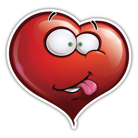 Smiley - Fjollet hjerte - Sticker | Smileys