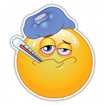 Smiley - Syg og dårlig - Sticker | Smileys